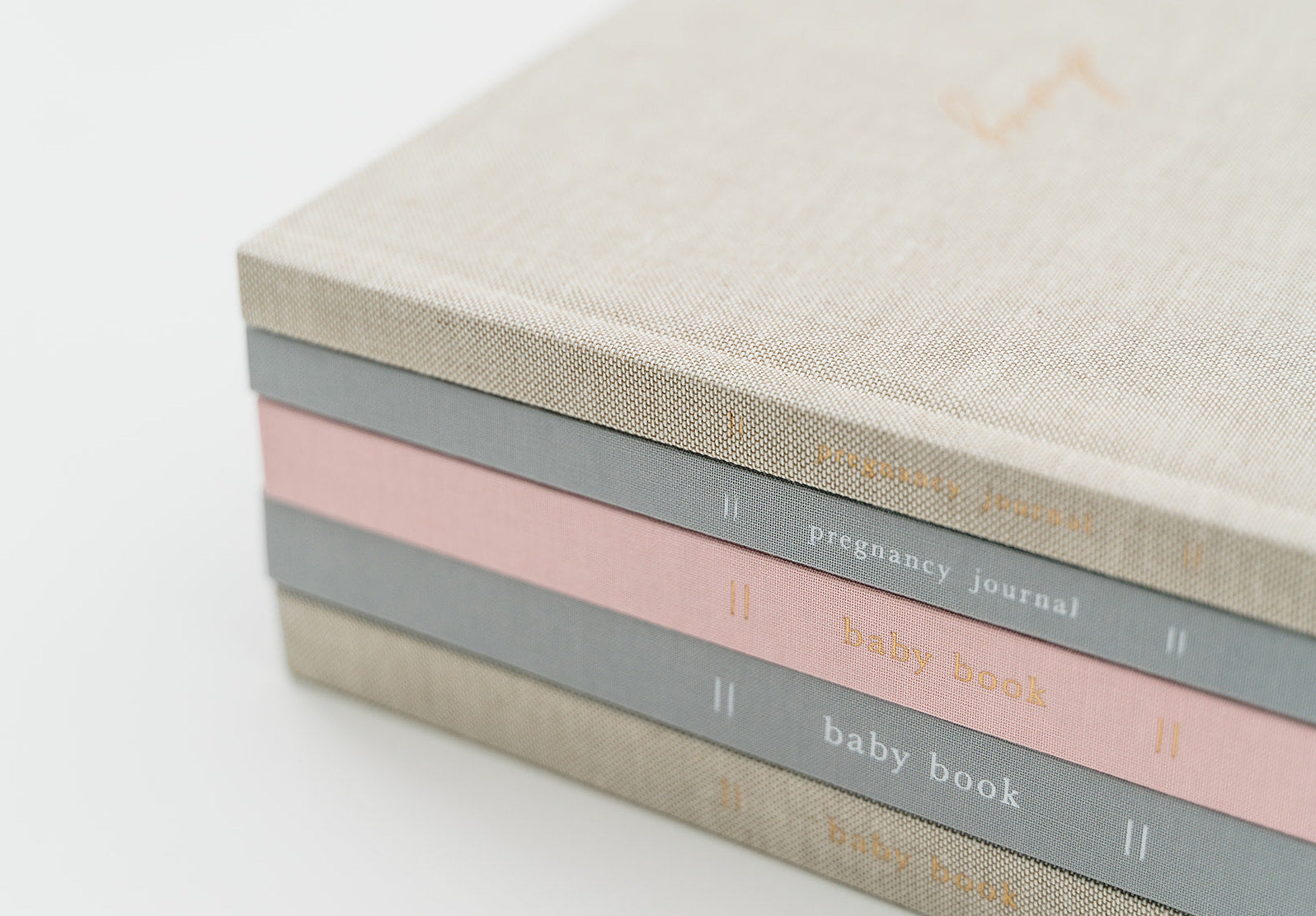 Linen Baby Books - A Premium Collection of Newborn Keepsake Books