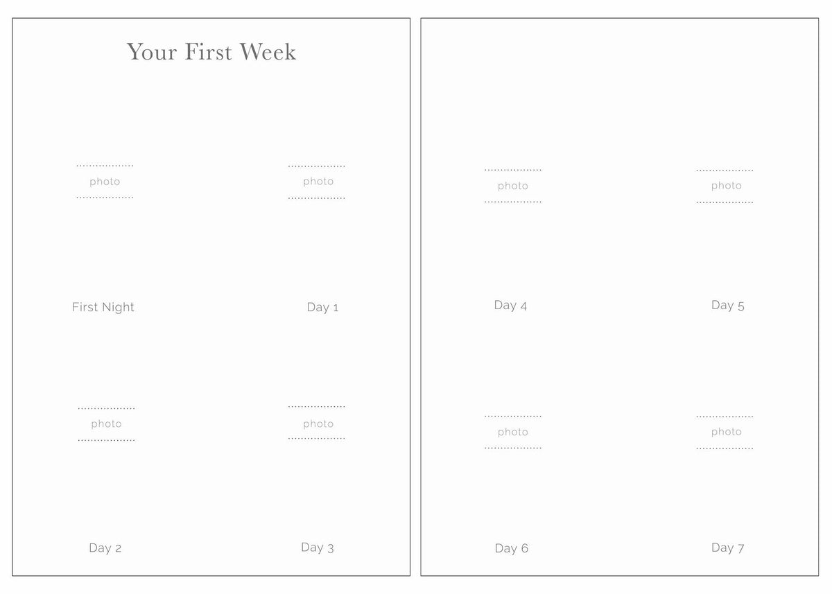 First Week Pages for Spiral Baby Book Only
