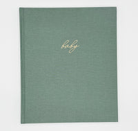 Linen Baby Book - Newborn Keepsake Journal