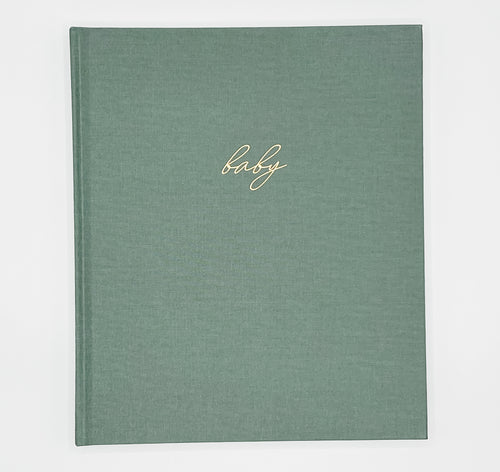 Linen Baby Book - Newborn Keepsake Journal