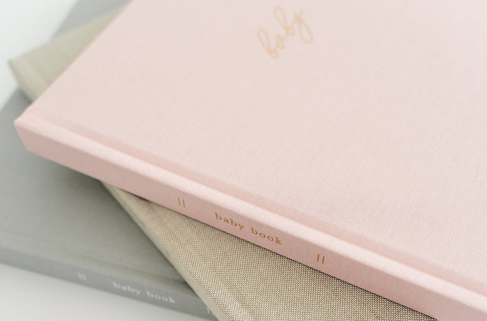 Linen Baby Book - Newborn Keepsake Journal