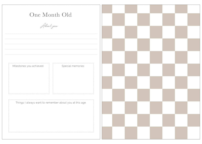 Checkerboard Baby Book - Newborn keepsake journal