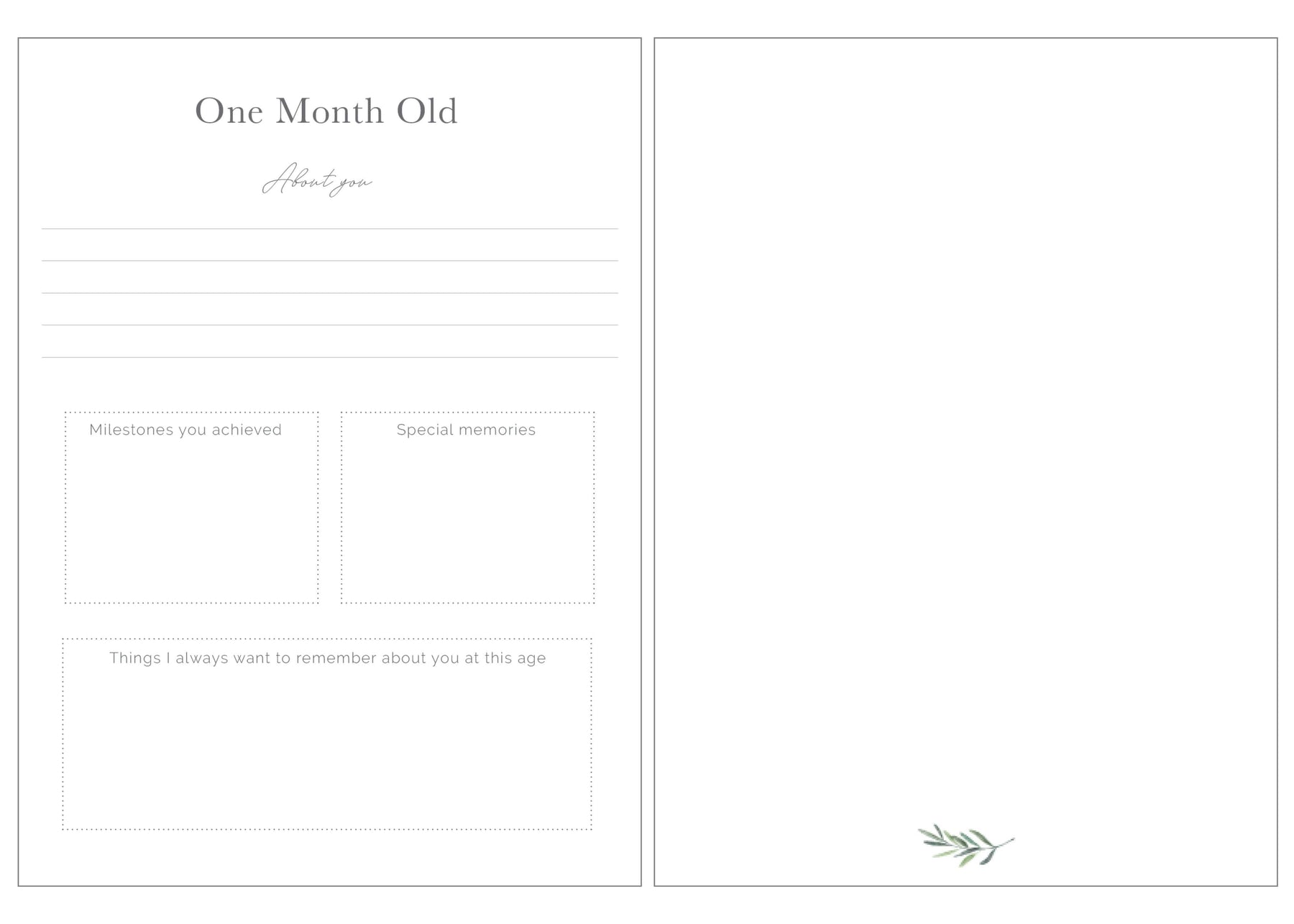 Greenery Baby Book - A Gender Neutral Baby Keepsake Journal