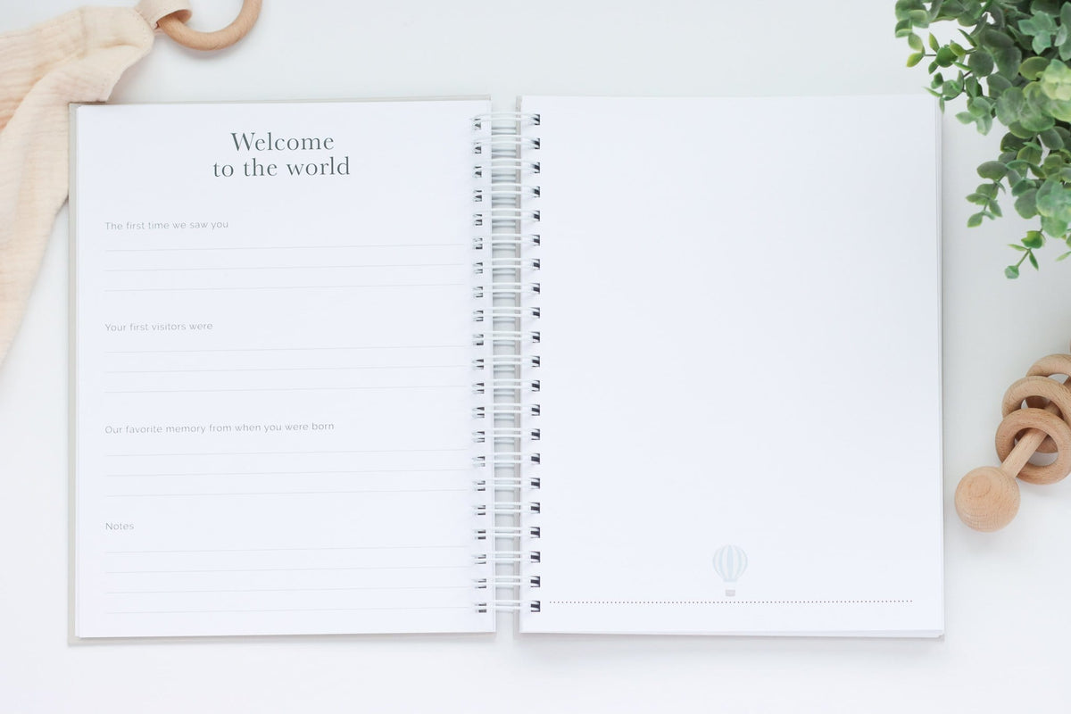 Up Up & Away Baby Book - A Gender Neutral Memory Book For Baby