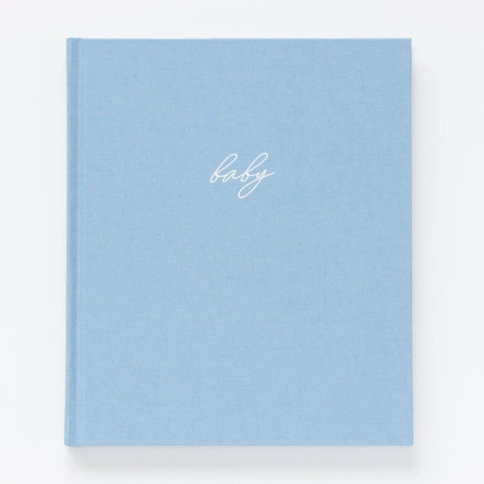 Linen Baby Book - Blue
