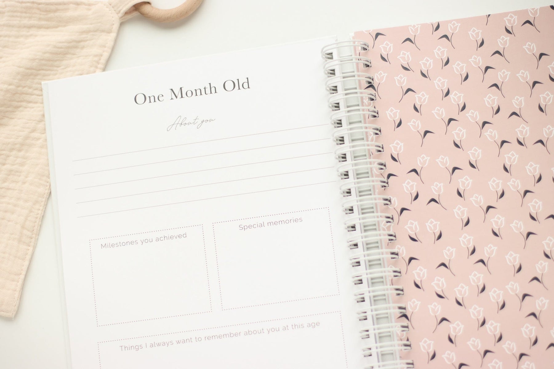 Bloom Baby Book - A baby girl keepsake book