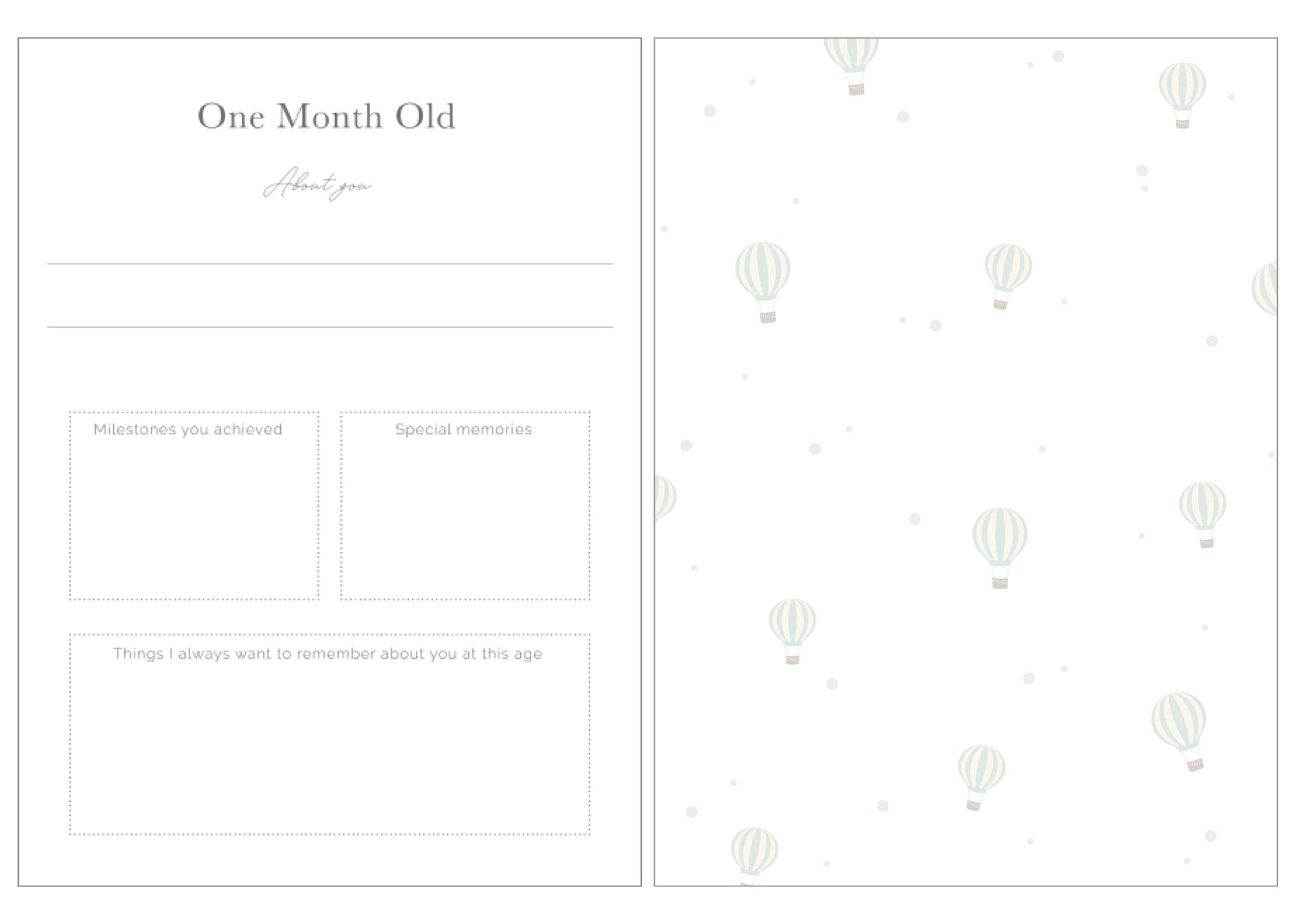 Up Up & Away Baby Book - A Gender Neutral Memory Book For Baby